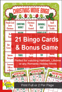 21 Christmas Movie Bingo Cards for Hallmark, Lifetime